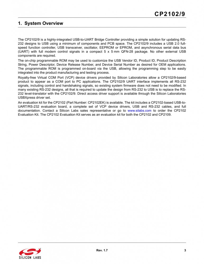 CP2102 datasheet page 3