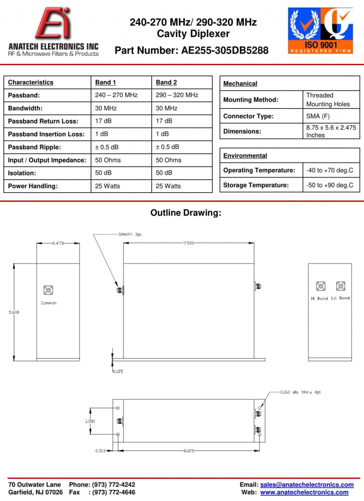 AE255-305DB5288 outline drawing