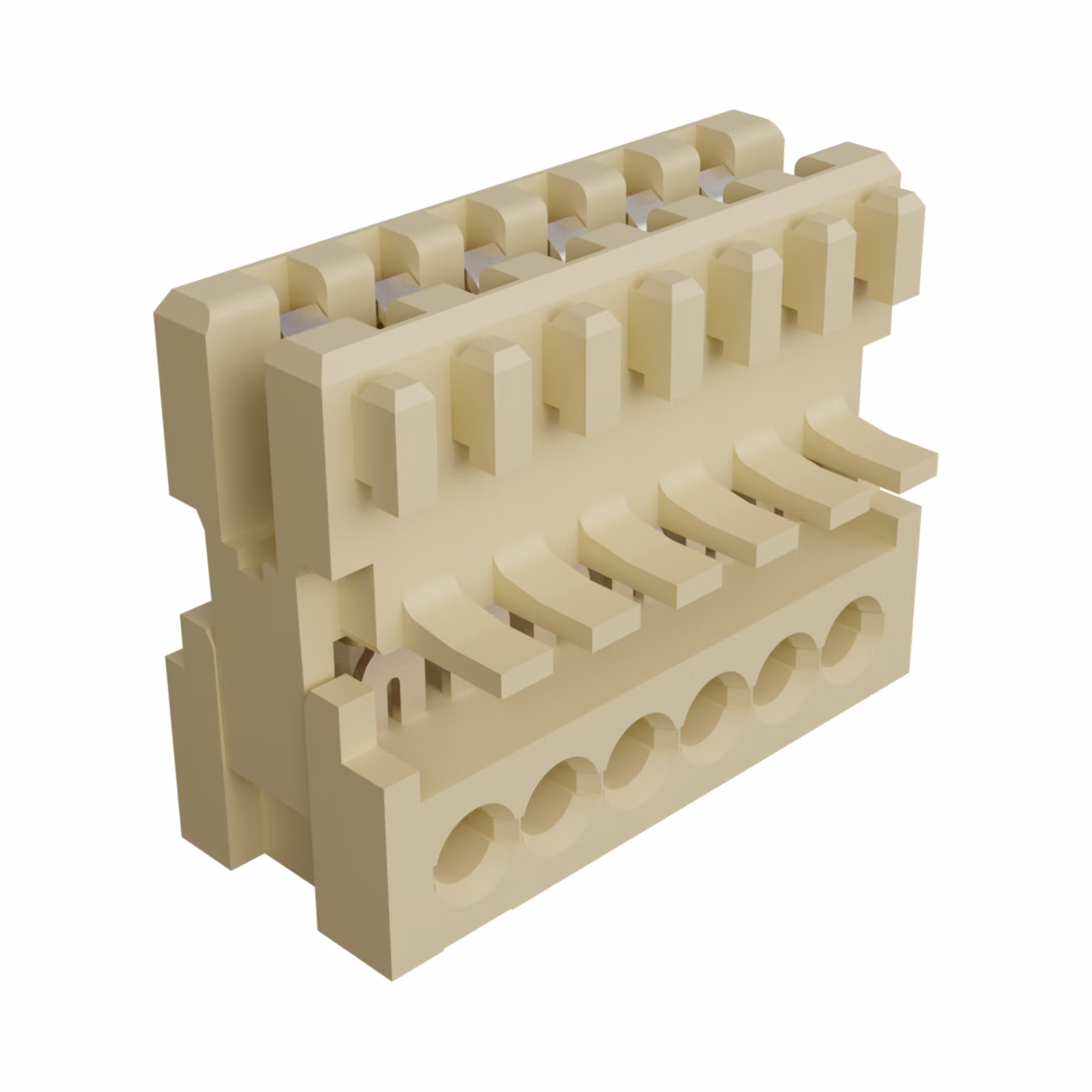 Appli-Mate RAST 2.5 IDT Connector, 2.50mm Pitch, Direct/Indirect, Female, Beaded Terminal, 6 Circuits, All Position Keys, Open Endwalls for sale