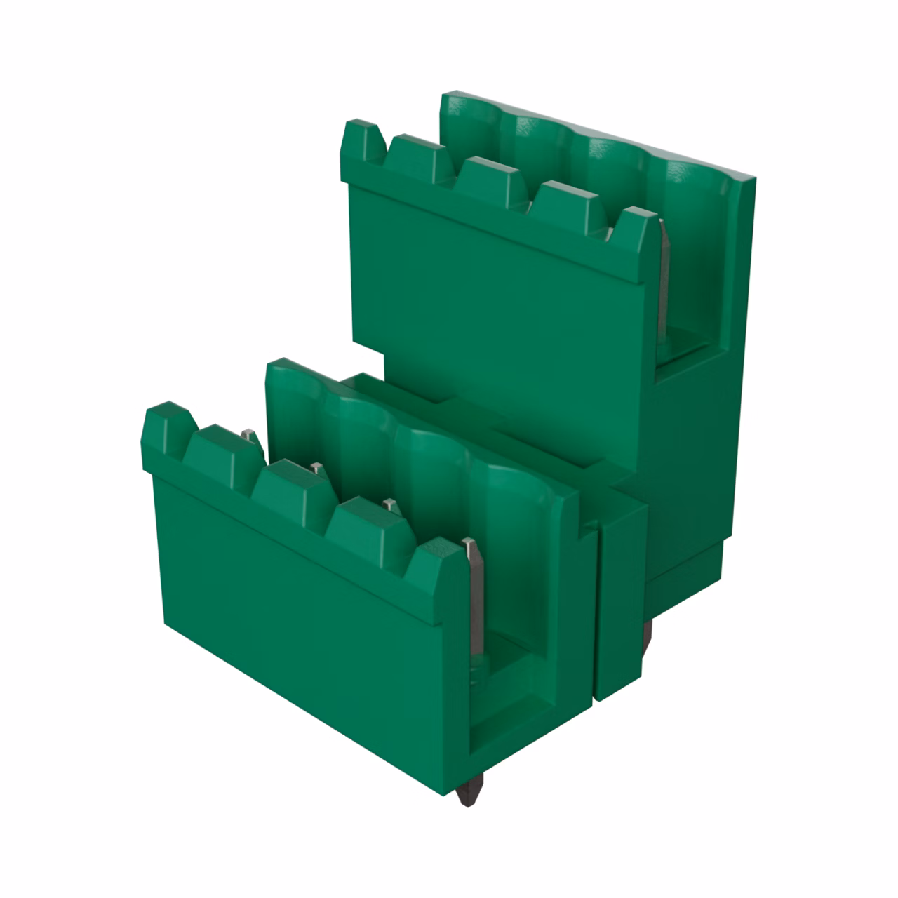 5.00mm Pitch Eurostyle Vertical Dual Level PCB Header, Open Ends, Green Housing, 8 Circuits for sale