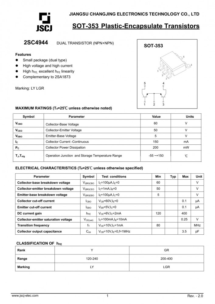 2SC4944 datasheet page 1