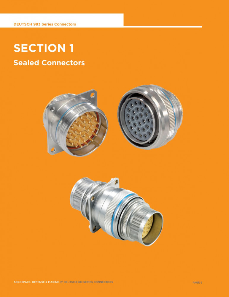 DEUTSCH 983 series connector catalogue page 9