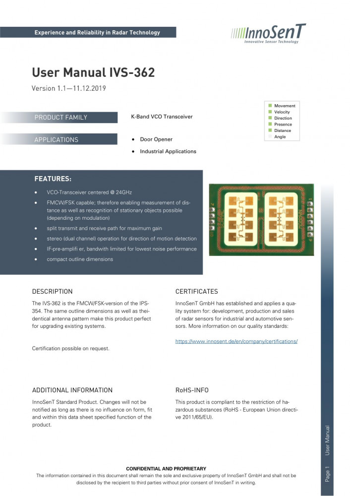 IVS-362 technical document page 1
