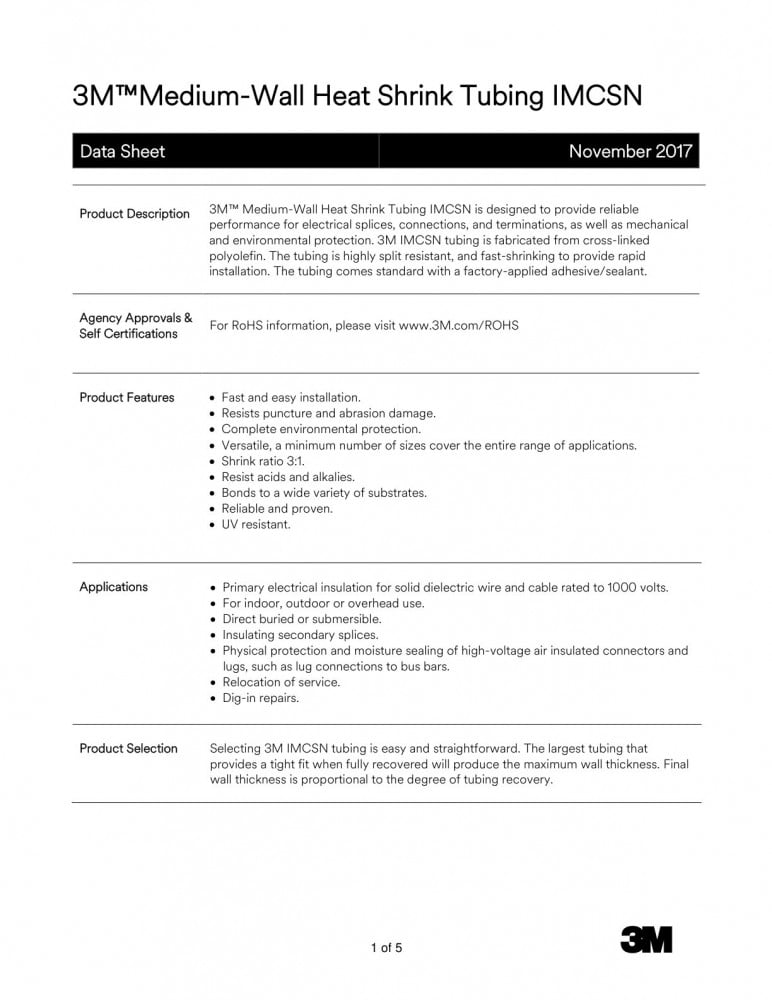3M IMCSN datasheet page 1