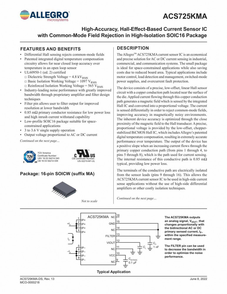ACS725 datasheet page 1