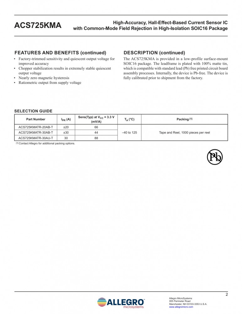 ACS725 datasheet page 2