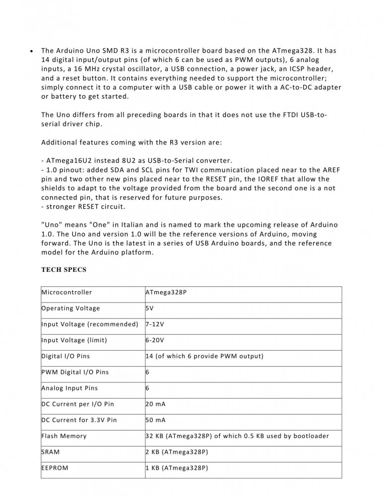 Arduino Uno Rev3 SMD documentation page 2