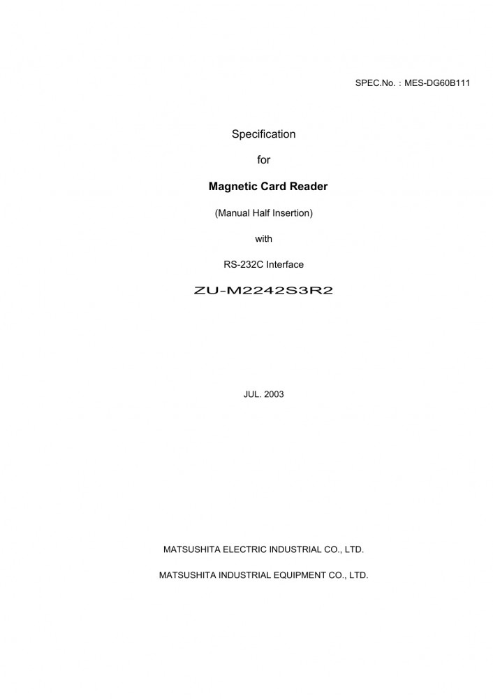 ZU-M2242S3R2 specification page 1