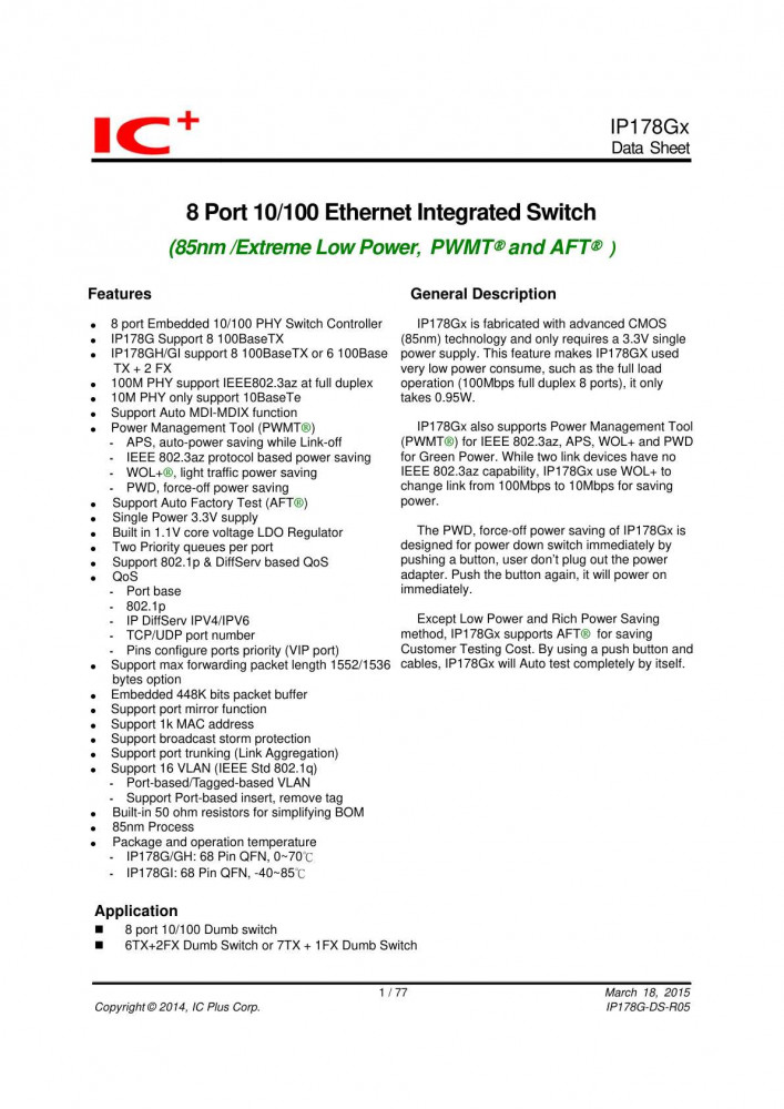 IP178GI datasheet page 1