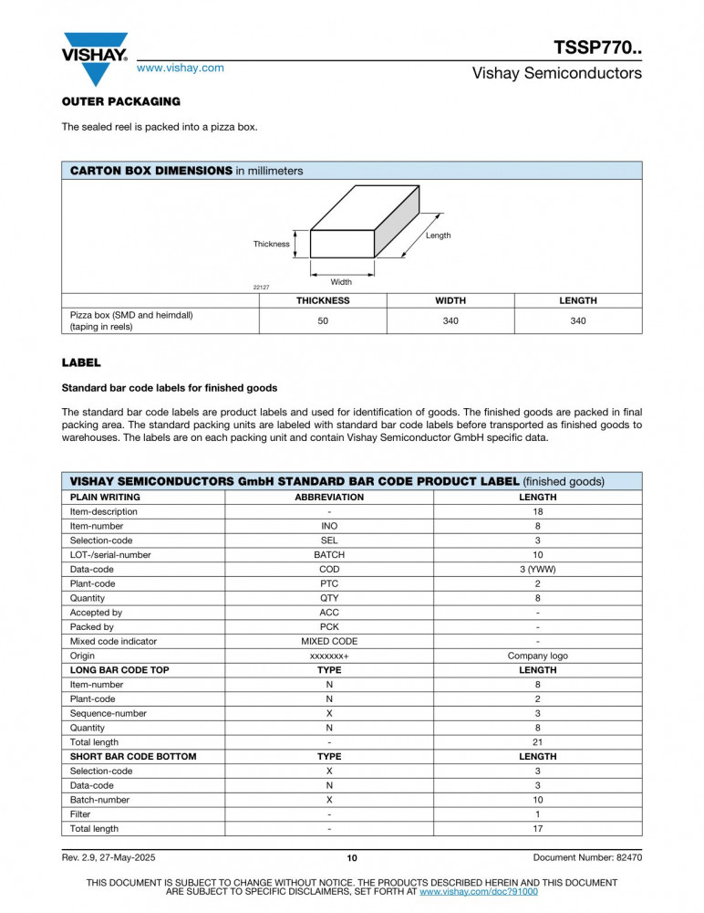 TSSP77038TR technical document page 10