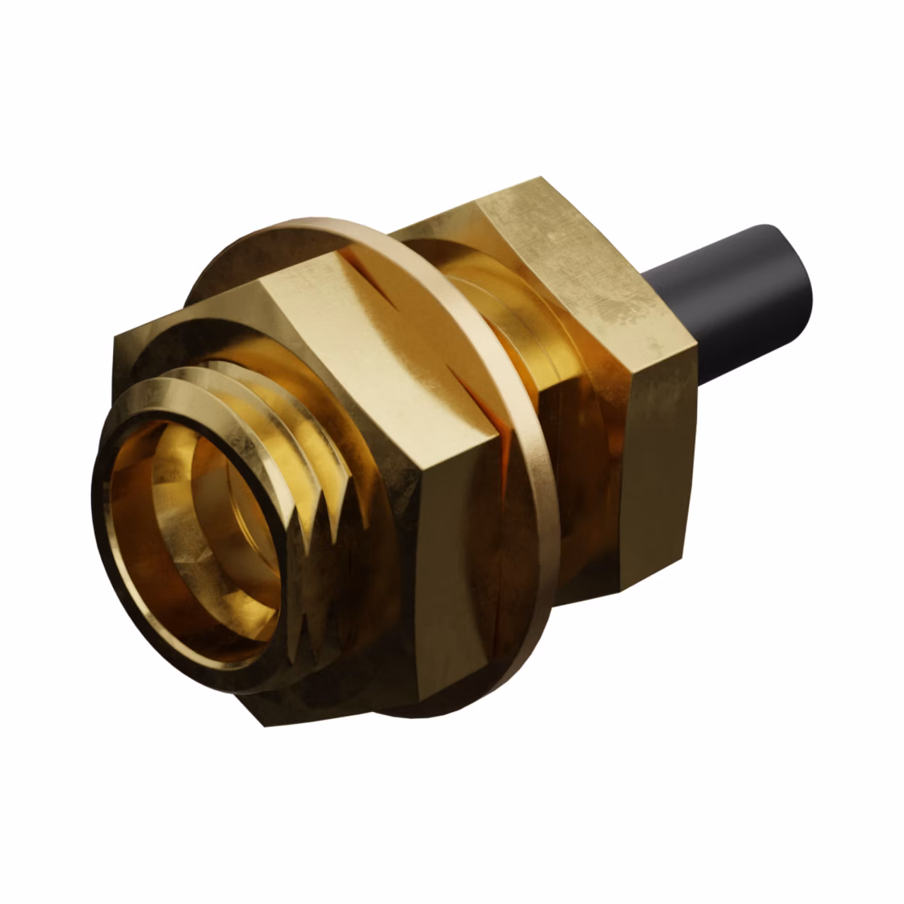 SMP Plug, Straight, Limited Detent, Bulkhead, Solder, RG-405 Cable (.086