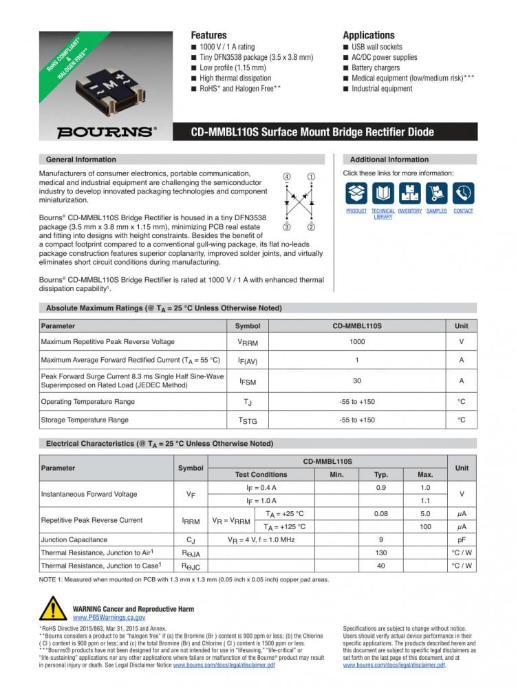 CD-MMBL110S datasheet page 1