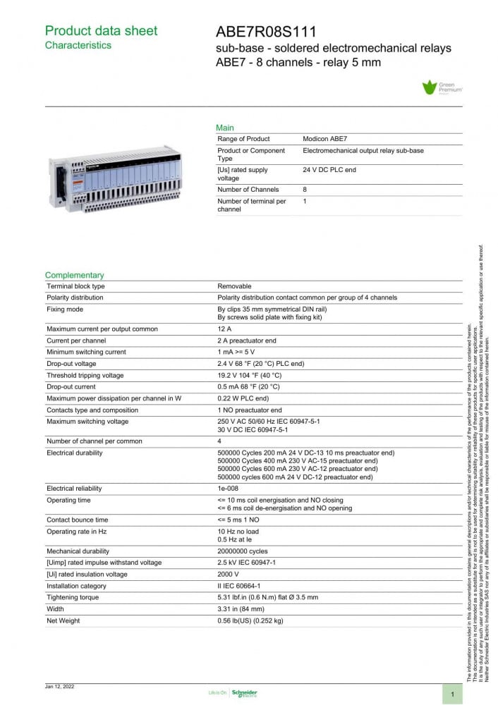 ABE7R08S111 technical document page 1
