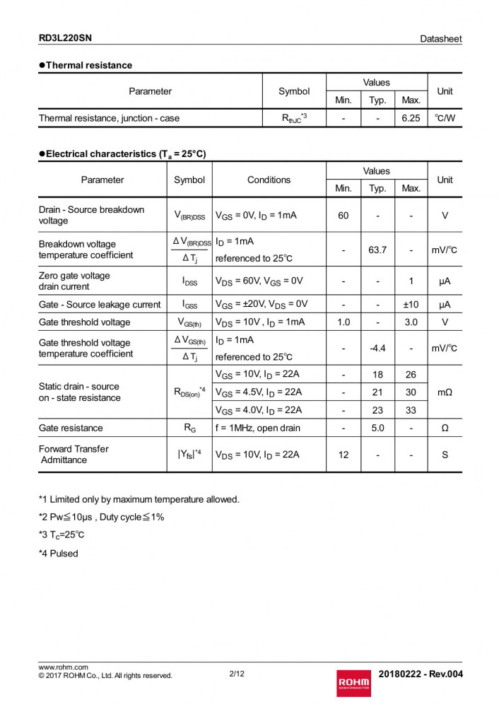 RD3L220SNTL1 datasheet page 2