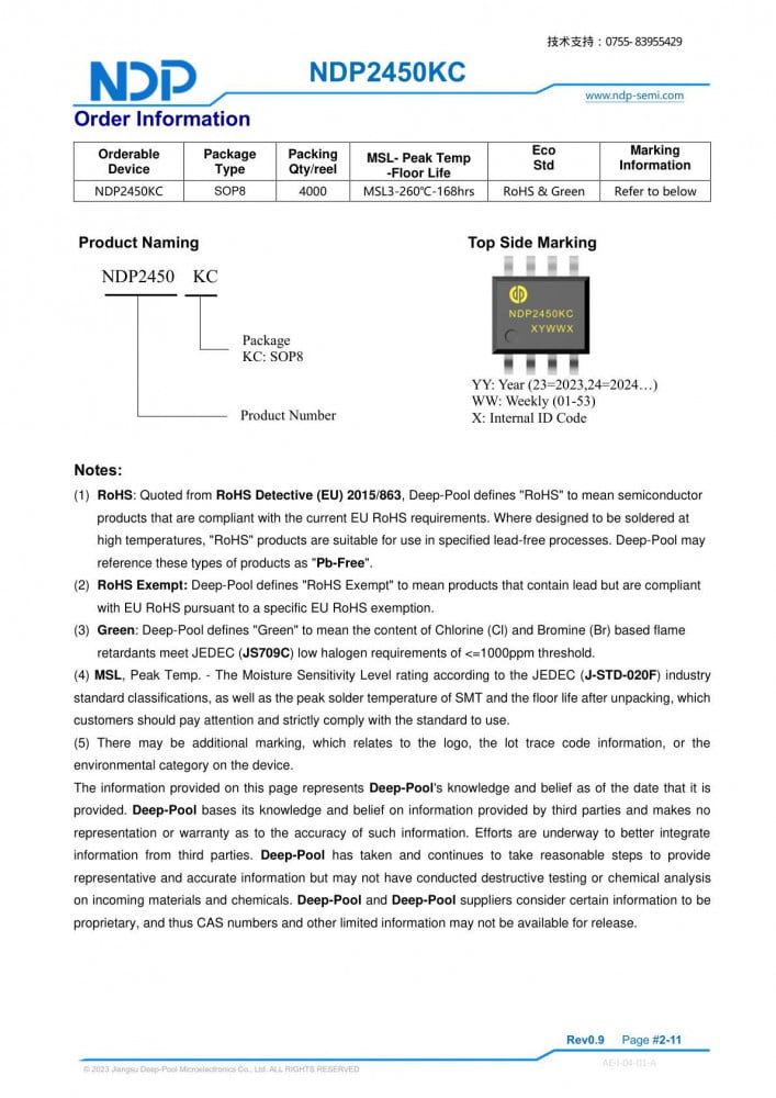 NDP2450KC datasheet page 2