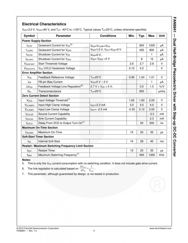 FAN8841 datasheet page 6
