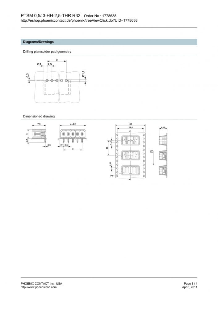 Phoenix Contact 1778638 drilling plan
