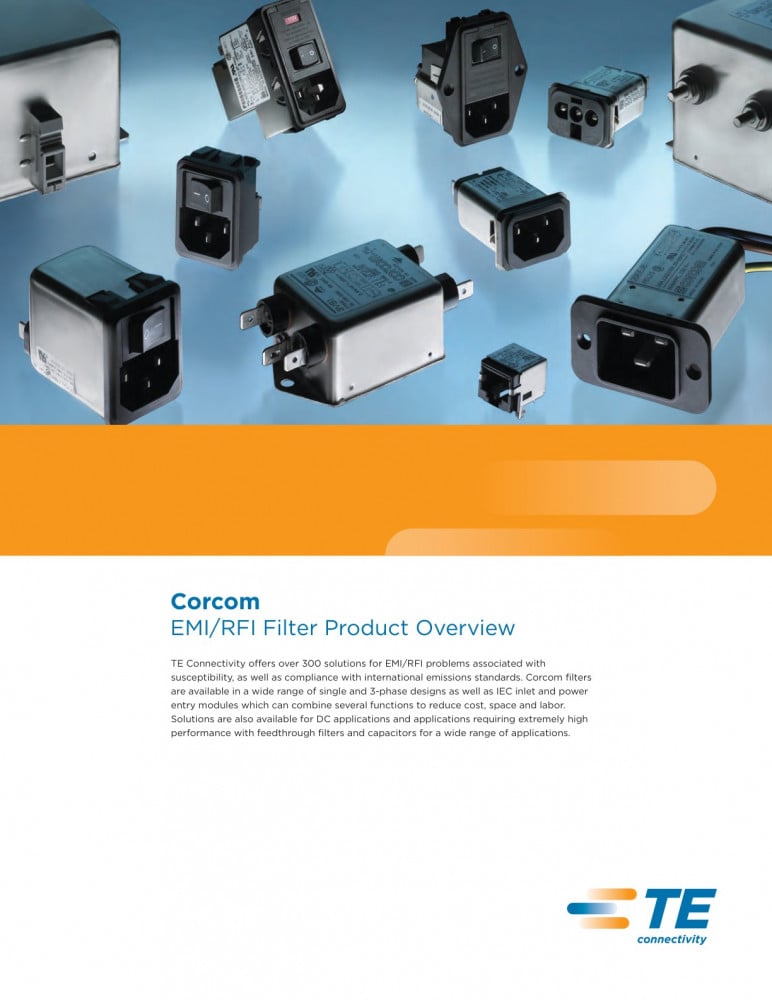 TE Connectivity Corcom document page 1