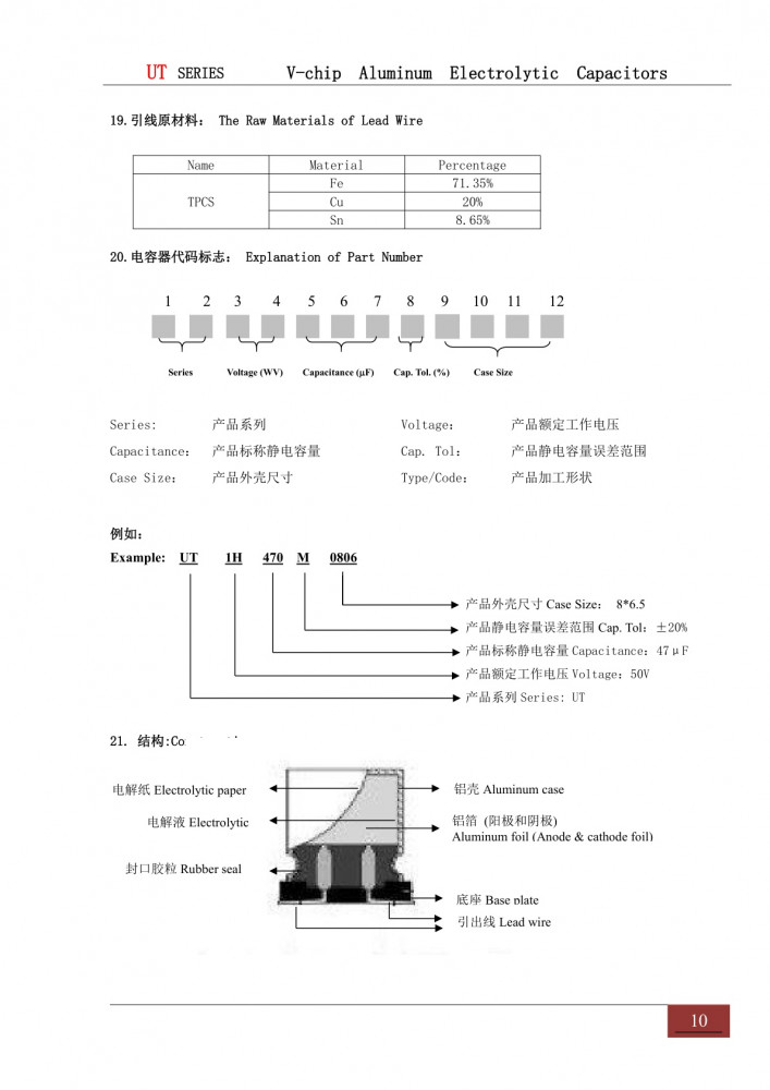UT series specification page 10