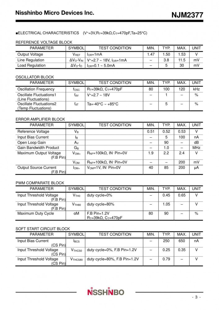 NJM2377 datasheet page 3