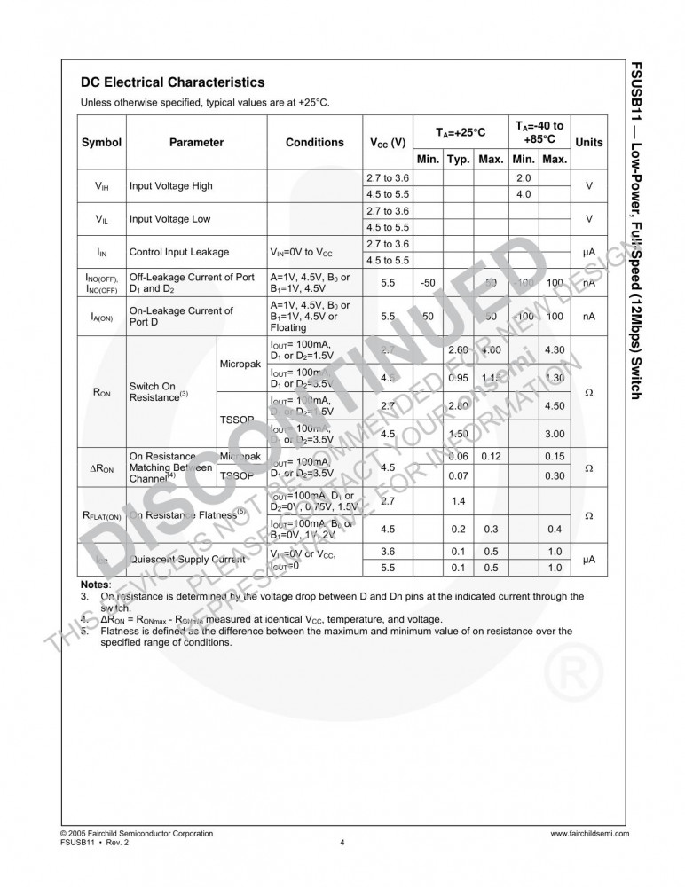 FSUSB11 datasheet page 5