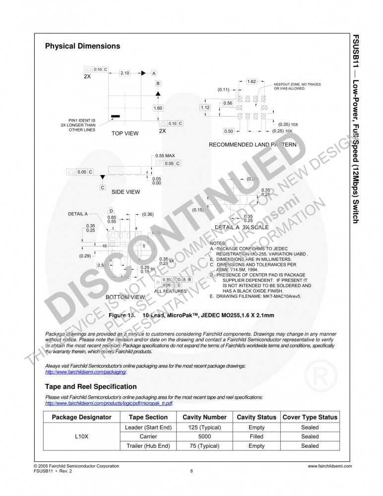 FSUSB11 datasheet page 9