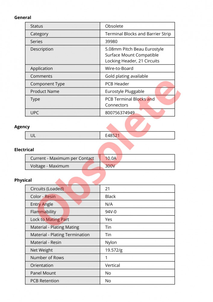 MOLEX 399800421 document preview, page 2