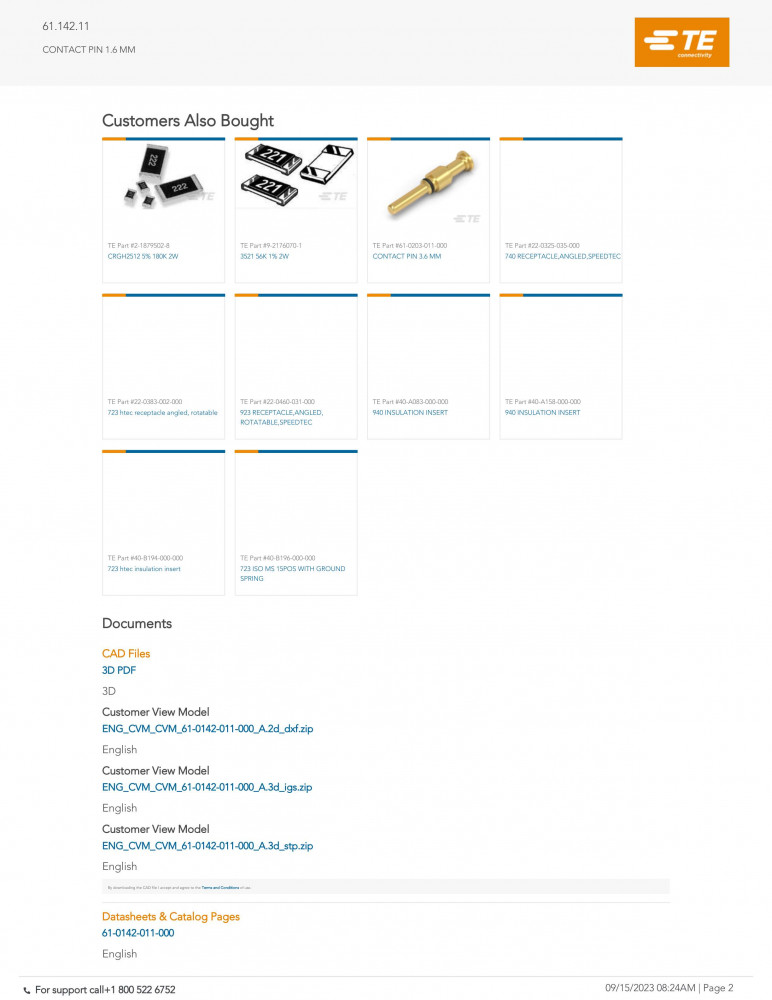 TE Connectivity 61.142.11 technical document page 2