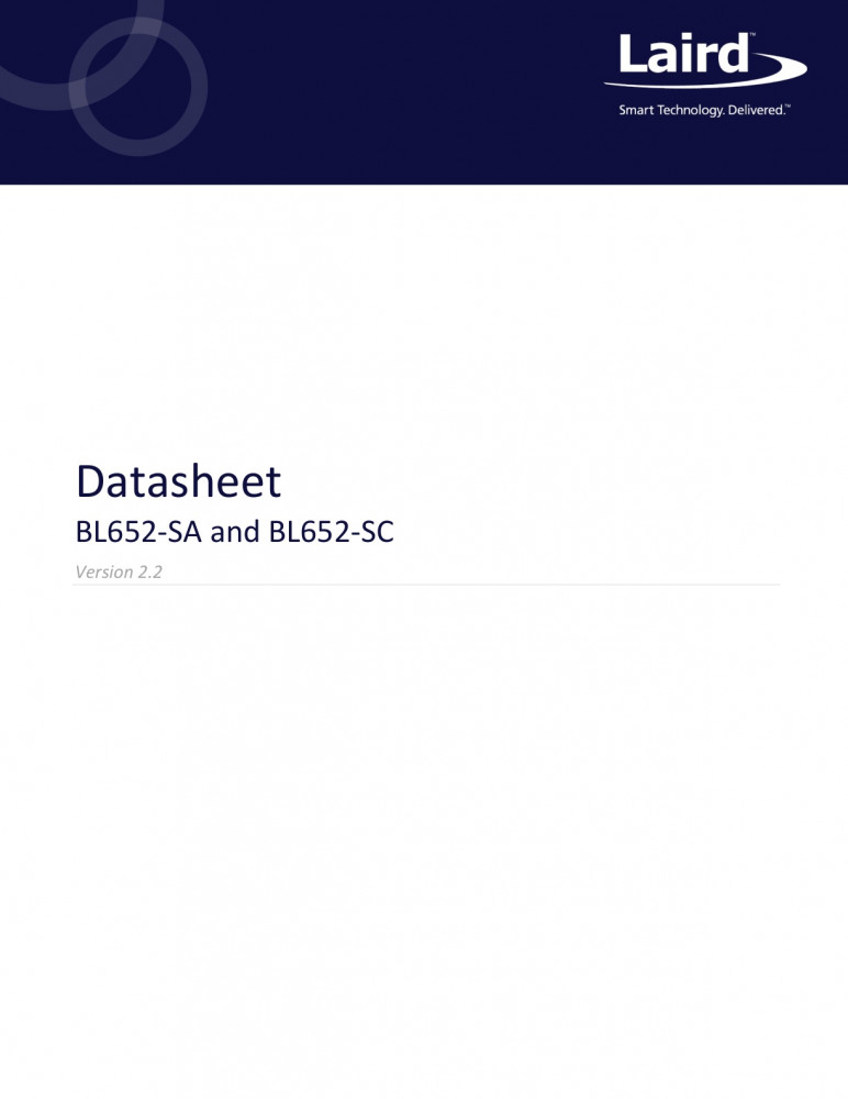 BL652 datasheet page 1