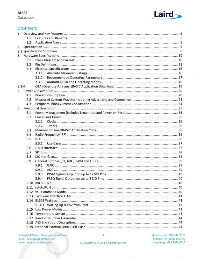BL652 datasheet page 3