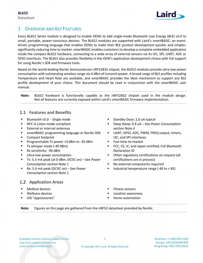 BL652 datasheet page 5