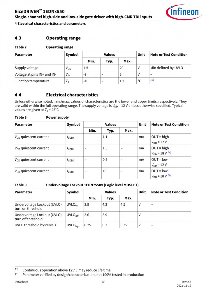 1EDN6550BXTSA1 datasheet page 10