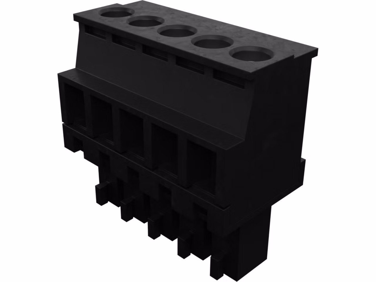 3.81mm Pitch Eurostyle Vertical Plug, Front Wire Entry, Gold (Au) Plated, Black, 5 Circuits for sale