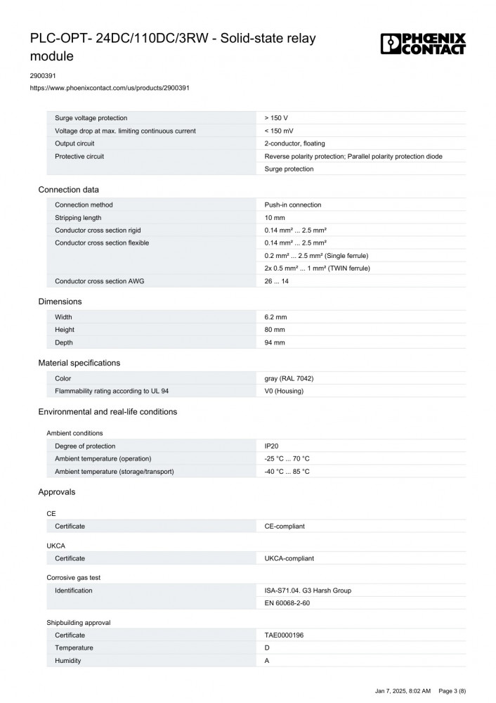 Phoenix Contact 2900391 technical document page 3
