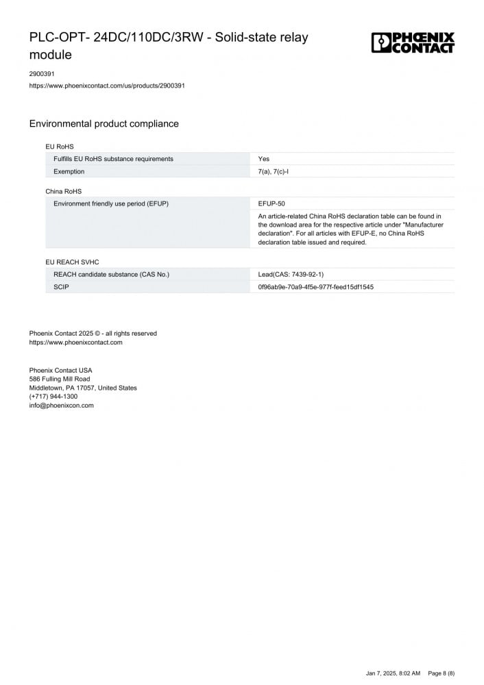 Phoenix Contact 2900391 technical document page 8