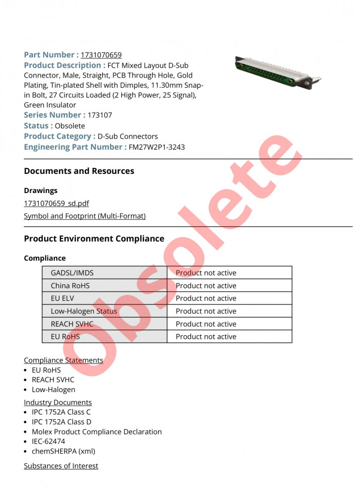 MOLEX 1731070659 drawing page 1