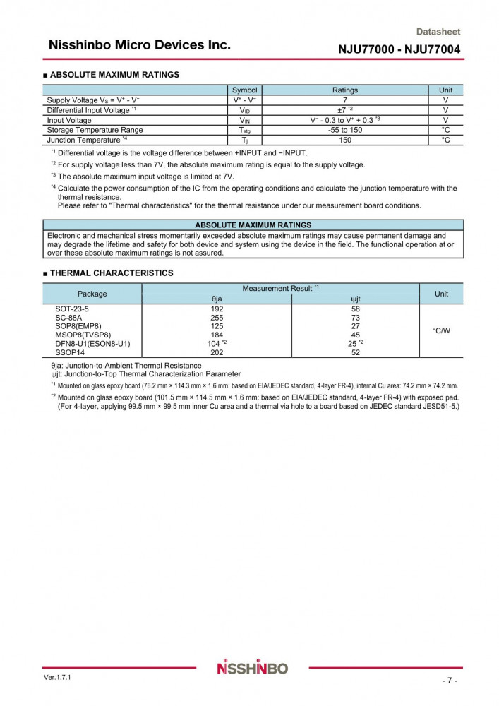 NJU77004 datasheet page 7
