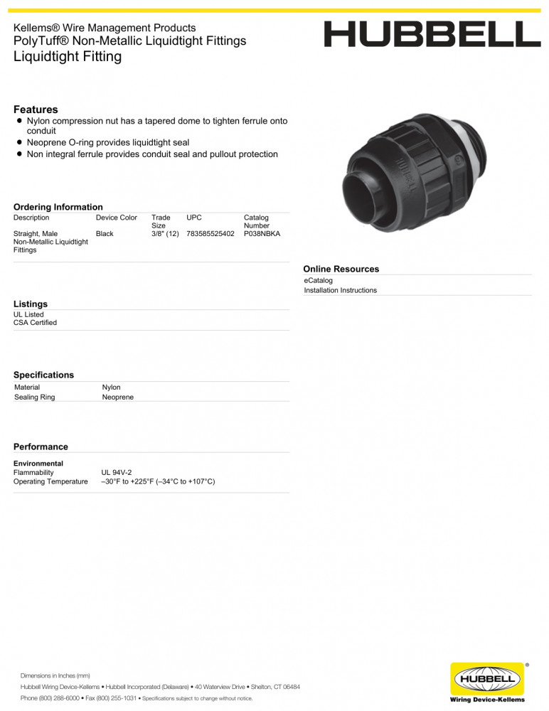 P038NBKA product documentation image