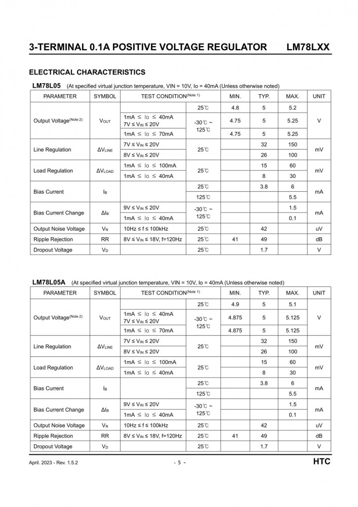 LM78L09F datasheet page 5