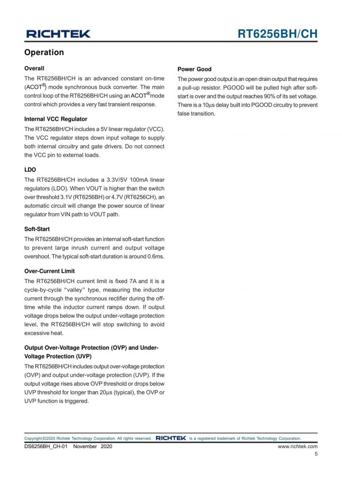 RT6256BH datasheet page 5