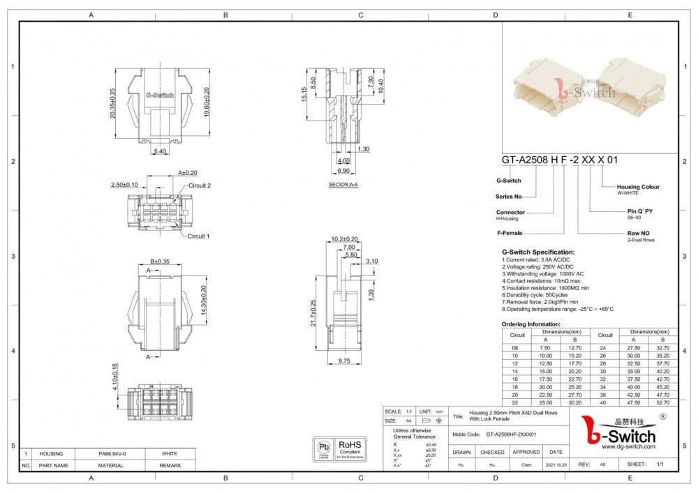 GT-A2508HF-210W01 technical document preview