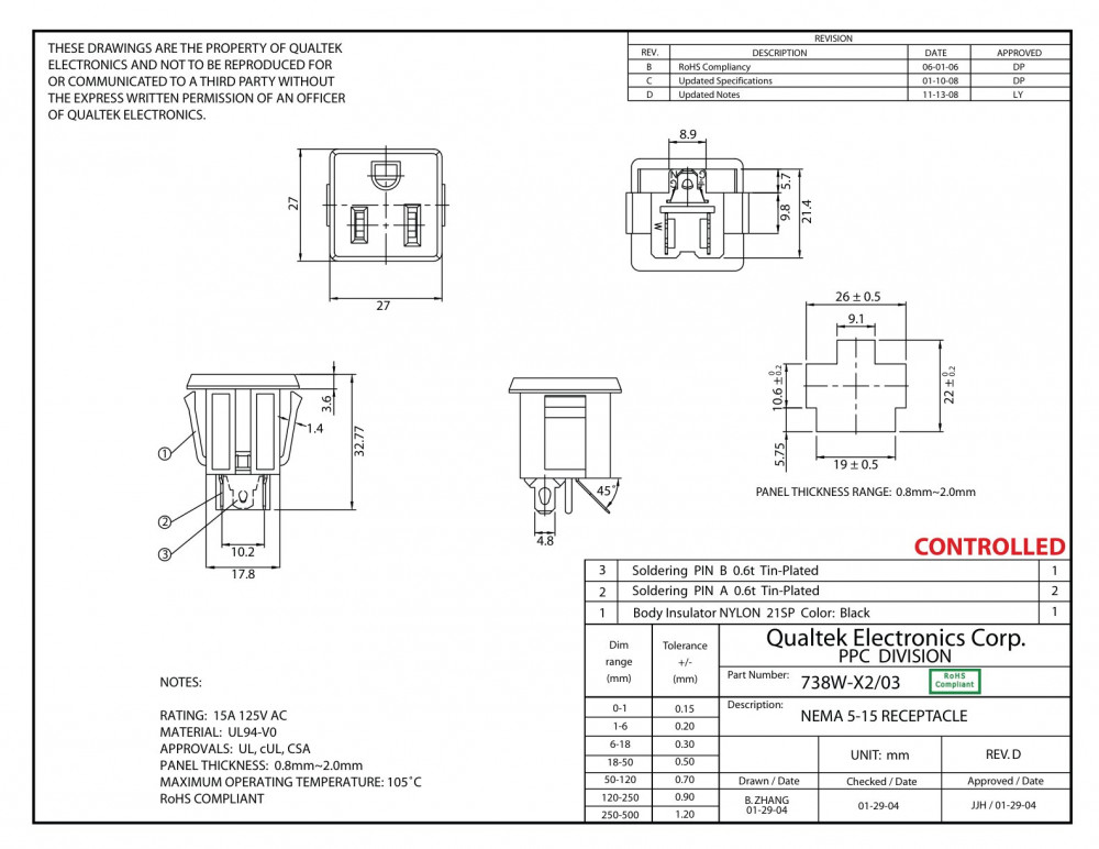 738W-X2/03 product drawing page