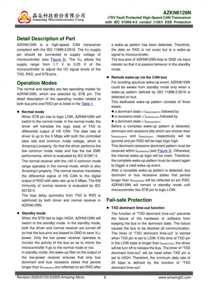 AZKN6129N datasheet preview, page 8