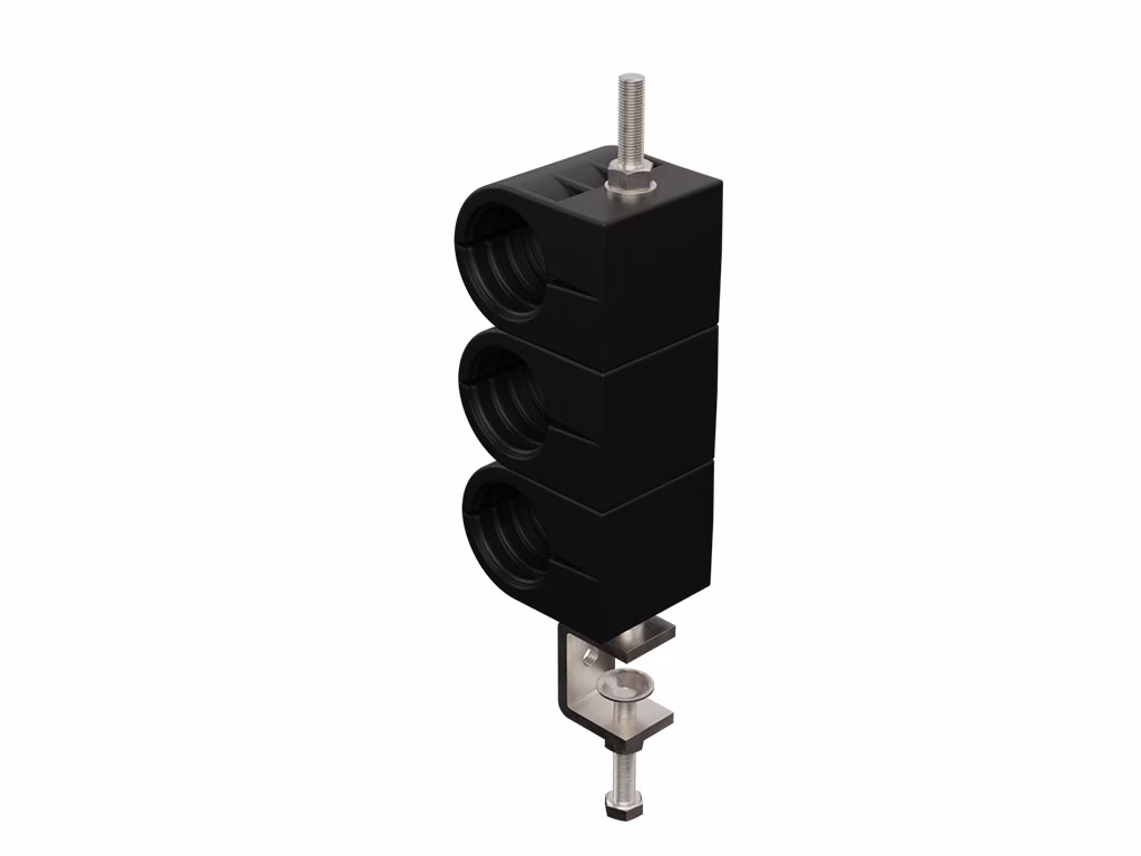 Single Side, 3-Hole, Feeder Clamp for 1-1/4