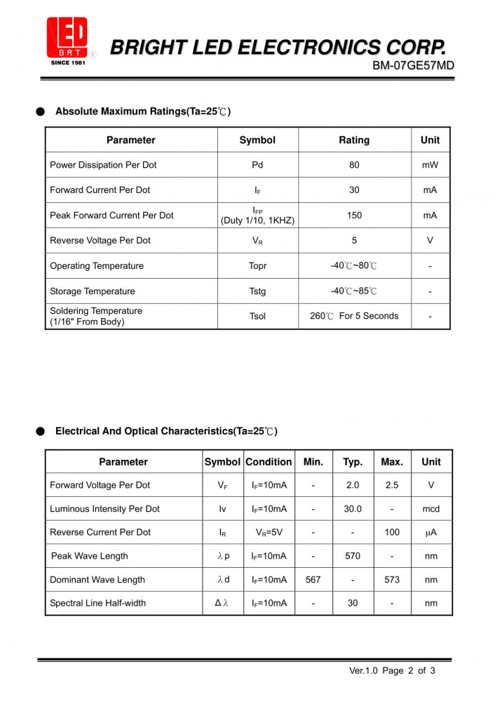 BM-07GE57MD datasheet page 2