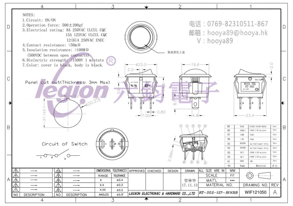 RT-S02-127-R1NBB technical document page