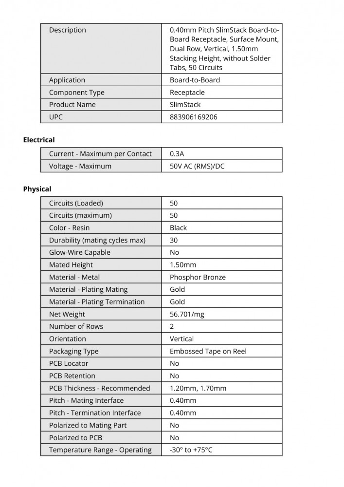 MOLEX 5031055010 technical document page 2