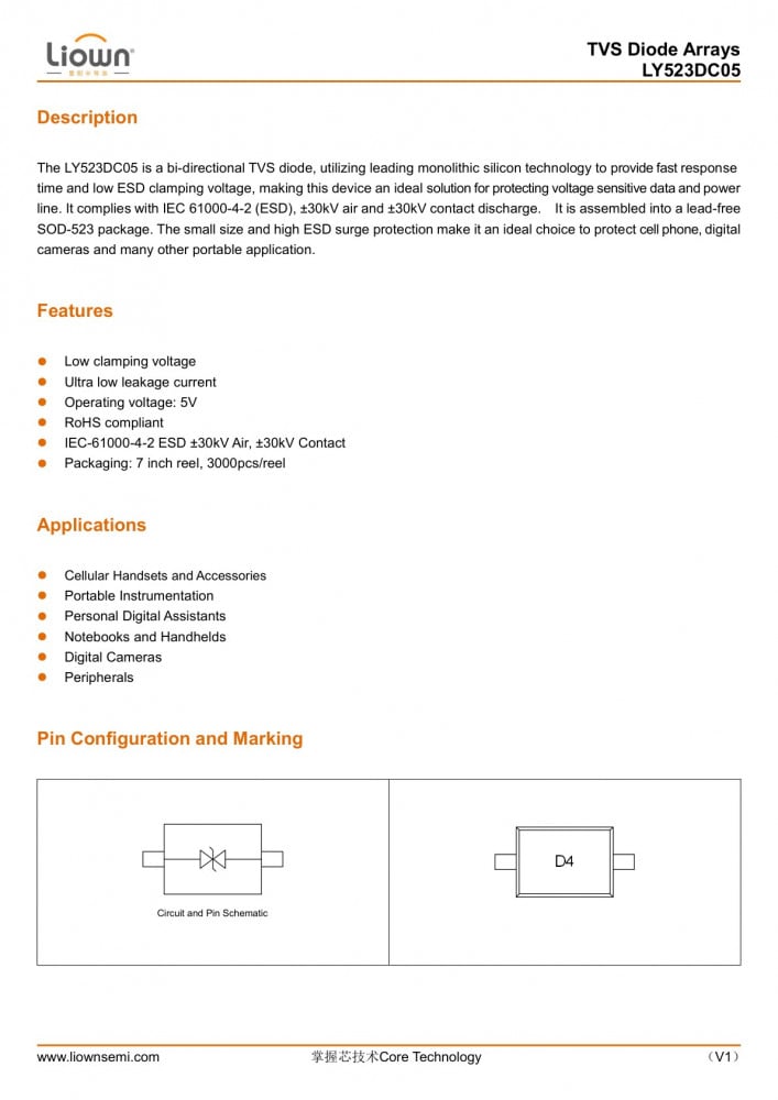 LY523DC05 datasheet page 1
