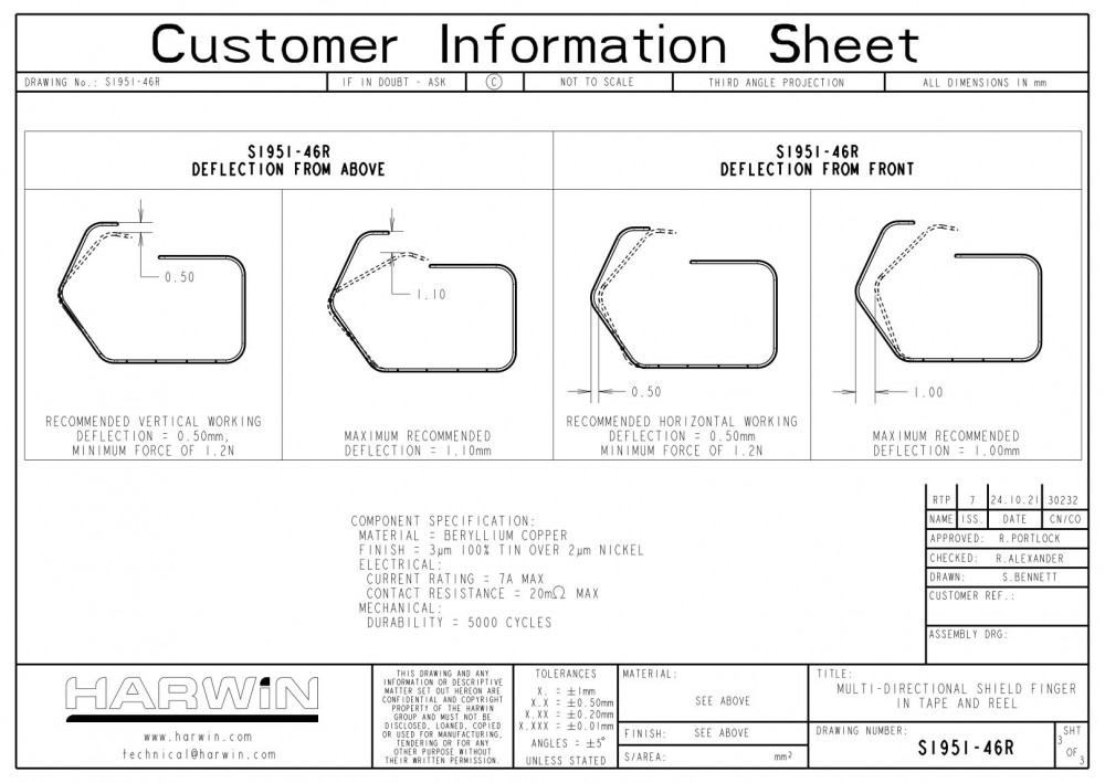 Harwin S1951-46R technical drawing page 2