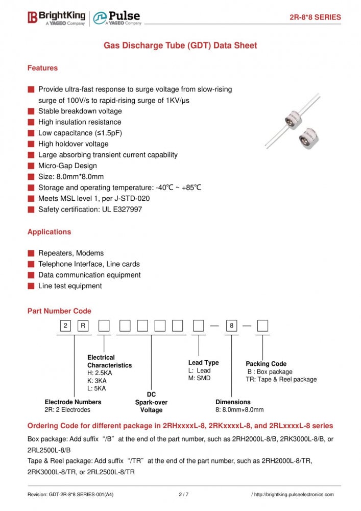 Brightking GDT datasheet page 1